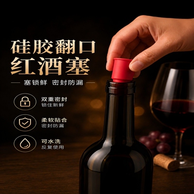 红酒瓶塞通用软硅胶防尘盖塞