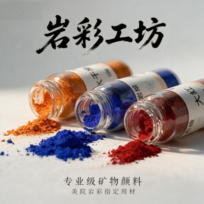 矿物颜料色粉彩墨岩彩金粉颜料套装蛤粉唐卡壁画矿物颜料颜料套装
