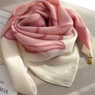 磁吸扣小丝巾方巾女系脖高级感围巾春秋护颈女2025新款棉麻围巾