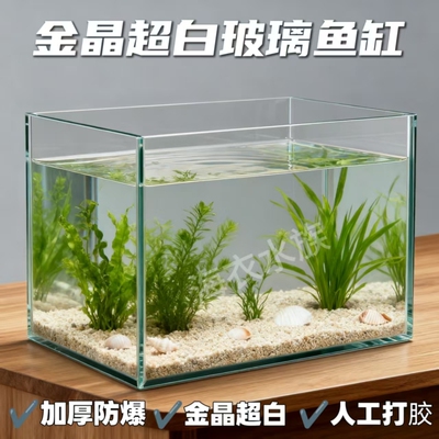 家用桌面金晶超白玻璃小型鱼缸