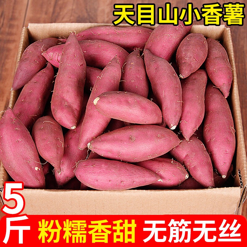 浙江天目山小香薯红薯新鲜粉糯香甜地瓜临安小番薯板栗薯黄心自种