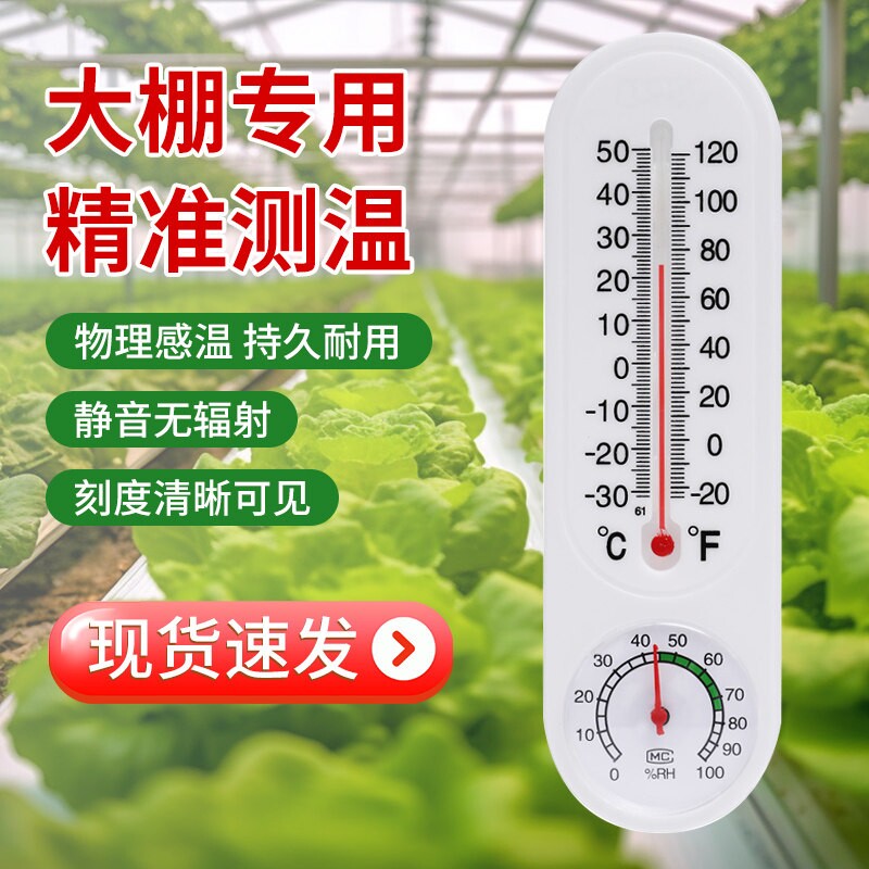 温室蔬菜大棚种植专用温湿度计家用精准温度表畜产养殖温度计室内