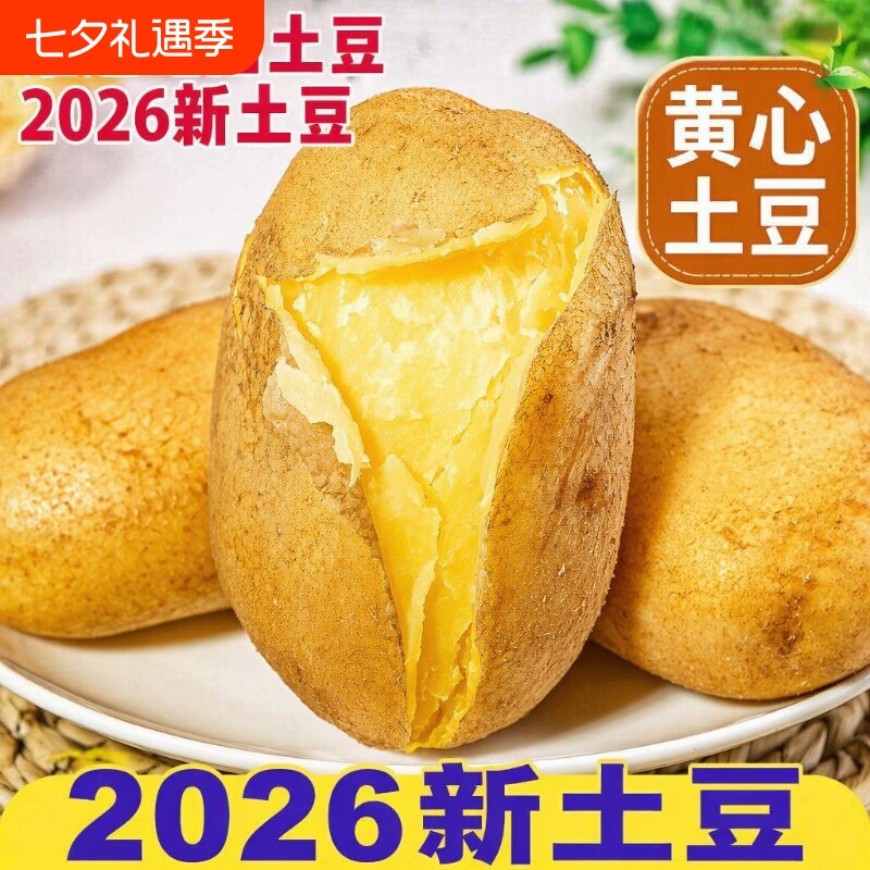 土豆新鲜2026黄心沙面粉糯马铃薯洋芋蔬菜包邮好吃