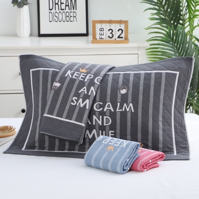 棉枕巾枕头巾一对装纱布加大加厚四季学生男成人情侣盖巾吸汗枕套