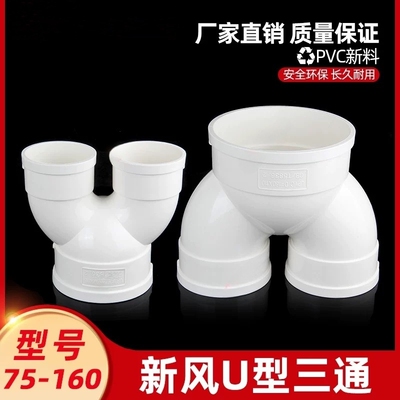 pvcU型三通变径裤衩三通新风接头