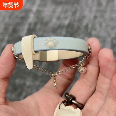 蓝色甜酷辣妹choker甜酷气质爆款猫爪手环洛丽塔手圈手链新款手饰