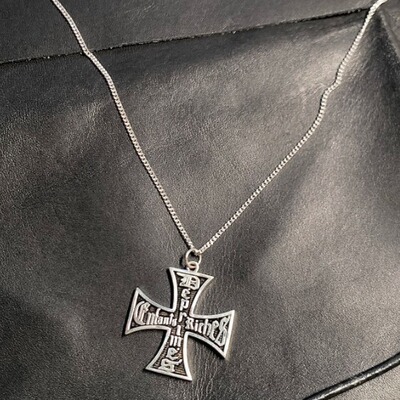 复古双面十字架做旧字母吊坠