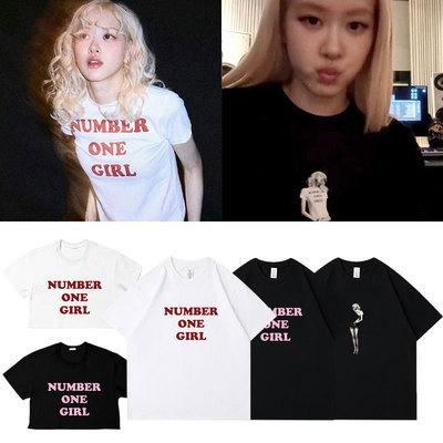 BLACKPINK朴彩英ROSE同款短袖T恤
