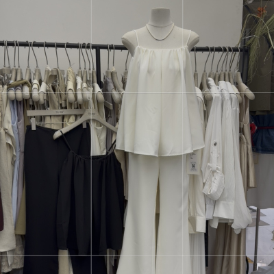 多多吊带上衣背心+低腰喇叭裤休闲裤两件套套装(不含项链)2752