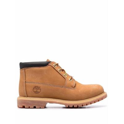 代购TIMBERLAND添柏岚女士工装靴透气耐磨防滑轻便皮革系带圆头