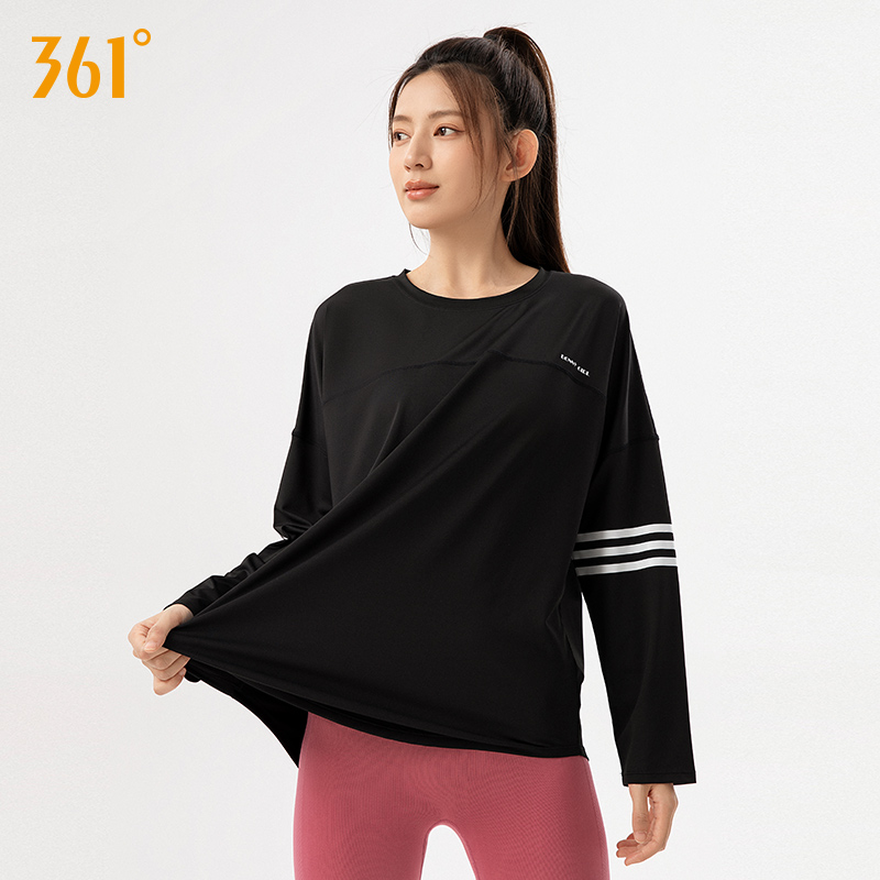 361运动上衣女长袖瑜伽服2023新款春秋速干衣T恤宽松跑步健身服女_虎窝淘