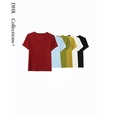 豆豆DC【瘦瘦T】夏季新款莫代尔简约百搭显瘦圆领短袖T恤-26CT100