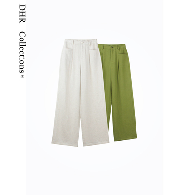 豆豆DF【天丝麻裤】夏季莱赛尔宽松百搭显瘦休闲女裤-26CK1355