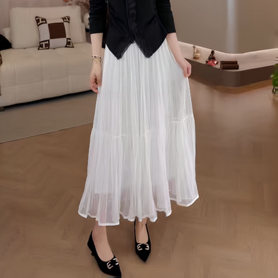 豆豆DA【仙女裙】透气网纱裙中长款春夏款显瘦半身裙裙子26CQ8035