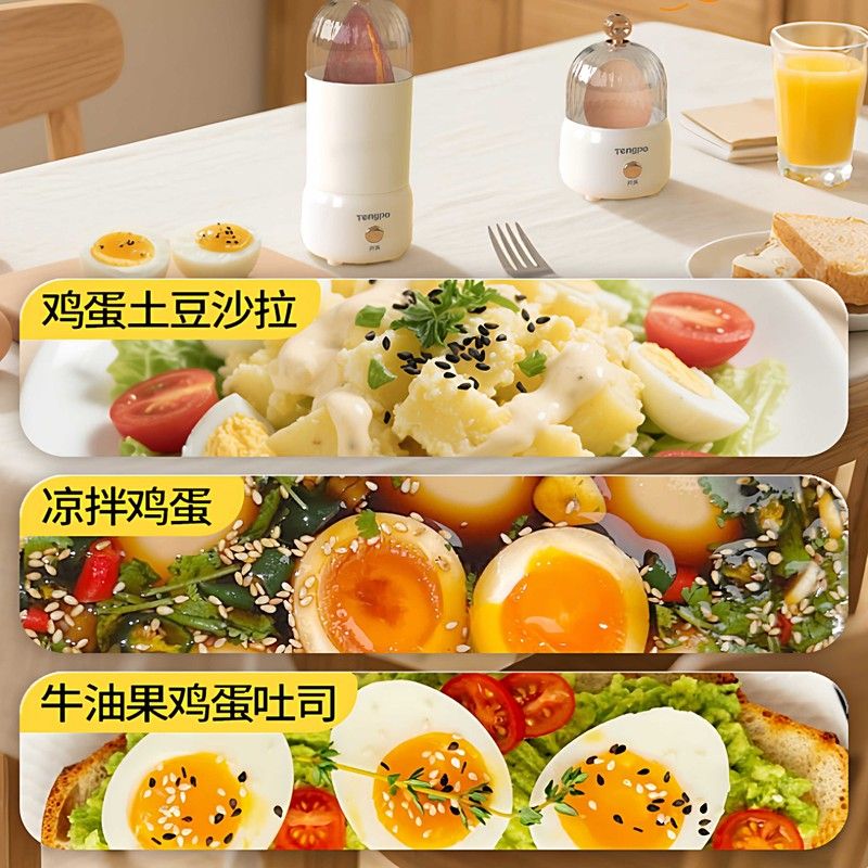 藤婆多功能蒸蛋器家用小型2025新款自动断电煮蛋器一人食早餐神器