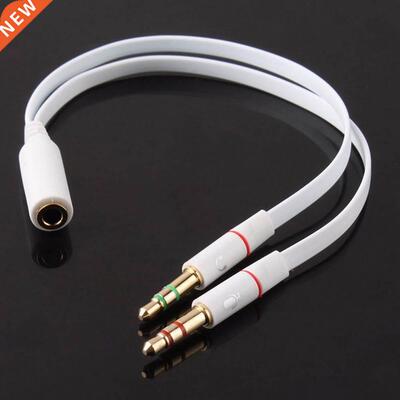 .5mm Gold Plated Audio Mic Y Splitter Cable Headphone Adapt