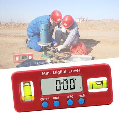 Red Precision Digital Protractor Inclinometer Water Proof Le
