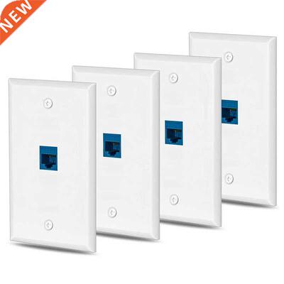 4x Cat6 Ethernet Wall Plate Outlet 1 Port RJ45 Network Femal
