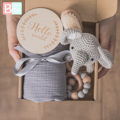Baby Towel Newborn Bath Toy Set Gifts Box Double Sided Cotto
