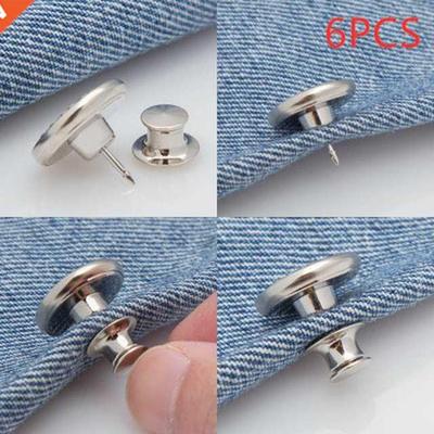 6Pcs Detachable Buttons Jeans Easy Clip Snap Button Perfect