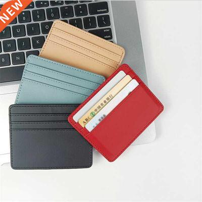 1Pc Pu Leather ID Card Holder Candy Color Bank Credit Card B