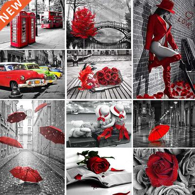 5D DIY Diamond Painting Full Square Red And Black Series Hom