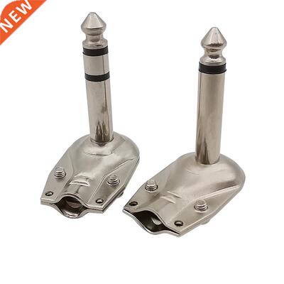 10Pcs 90 Degree 6.35mm 2/3 Pole Stereo/Mono Plug Jack Adapte