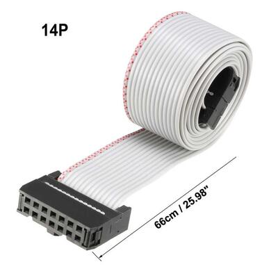 1 Pcs IDC 14/4/40/50/64 Pins Gray 66cm Length 2.54mm Pitch