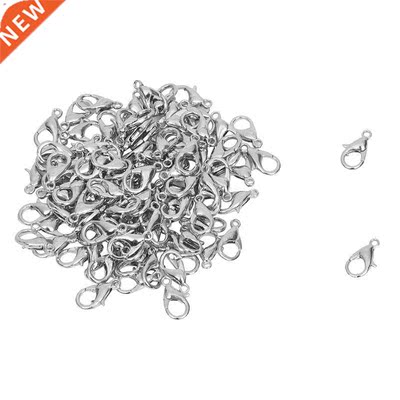 100 PCS Lobster Clasp Alloy Silver Color 12 x 6mm TOP