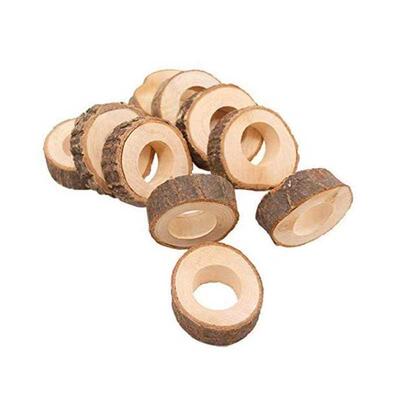 10 Pcs Handcrafted Rustic Wooden Napkin Rings 适用于 Table D