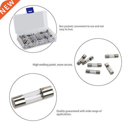 100pcs Blow Glass Tube Fuses Set Glass Fuse With Box 0.25/0.
