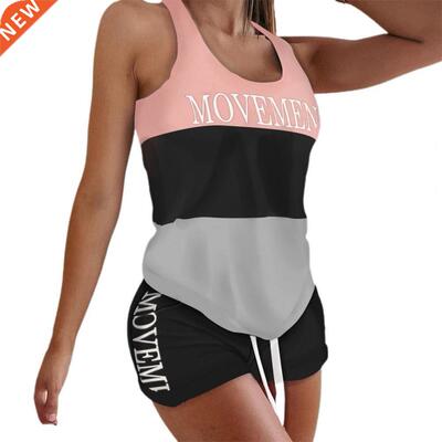 Trasuit Letter Design Pajama Sets Women Sveless Drawstr