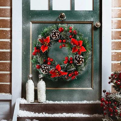 Exquisite Christmas Garland Hanging Wreath Door Indoor Outdo