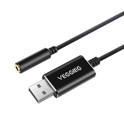 Veggieg USB o Adapter External Sound Card with 3.5mm Headpho