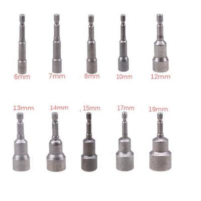 Metrc 6mm-19mm Socket Magnetc Nut Drver Set Adapter Drll
