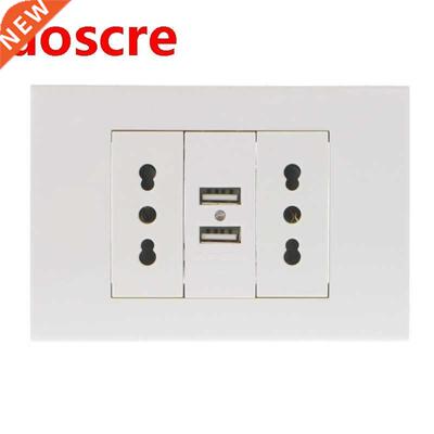 16A Wallu007FDouble Italian/Chile Plug Power Socket Adapter