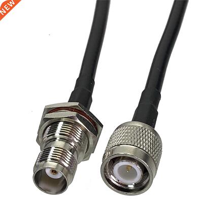 1pcs RG58 TNC Male Plug to TNC Female Nut Bulkhead Crimp Wir