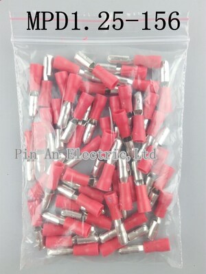 MPD1.25-156 MPD1-156 100PCS Bullet Shaped male Insulating Jo