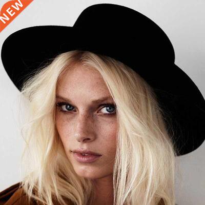 New Fashion Wool Pork Pie Boater Flat Top Hat For Women'