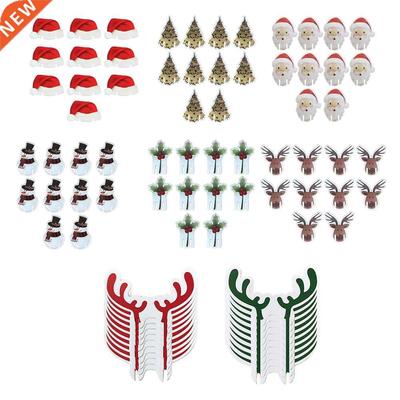 10pcs Christmas Wine Glass Card Xmas Little Red Riding Hood