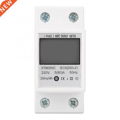 220V Dgtal 1-phase 2 Wre 2P DN-Ral Electrc Meter 5(80