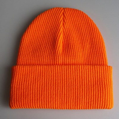 Plain Skull Cap Knit Hats Winter Warm Cuff Beanies for Men W