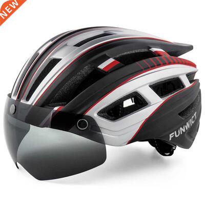 Bike Helmet for Adult Men Women with Led Light Magnetic Gogg