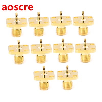 10pcs SMA Female Chassis Panel Mount 4 Hole Post Terminal RF