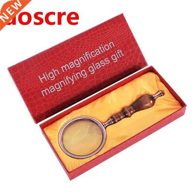 Wood Handle Handheld Magnifier,10X Antique Handle Magnifier