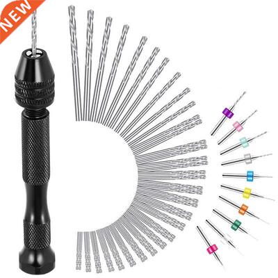 57Pcs Hand Drill Bits Set Pin Vise Hand Drill Mini Twist Dri