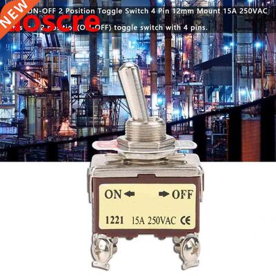 5PCS 1221 Mini Toggle Switch 12mm 4 Pin 2 Position Latching