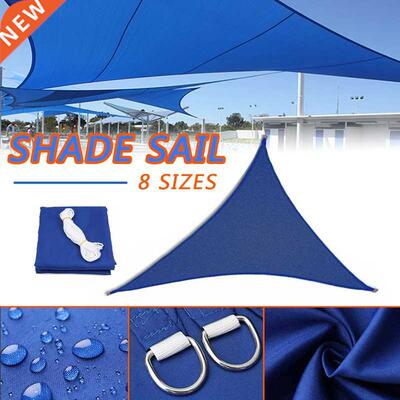 8 Sizes Blue 300D Regular Triangle Shade Sails Waterproof Su