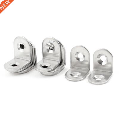 10 Pcs 20mm x 20mm Round End 90 Degree Corner Bracket Silver
