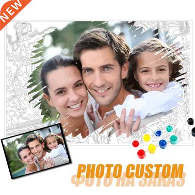 Personalised Paint By Number Photo Custom DIY Oil Painting B